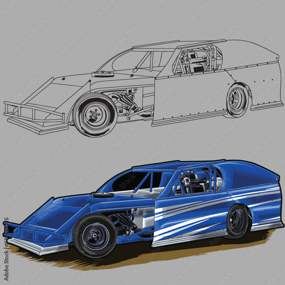 blue drag race racing car splash isolated in gray background for ...