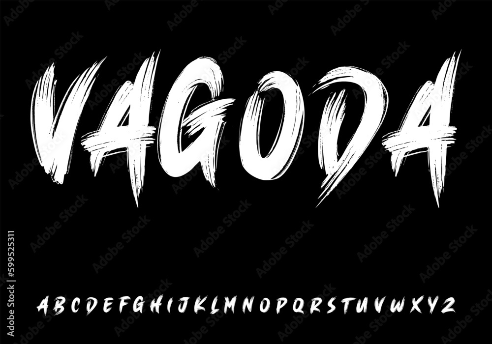 Ector the brush and elegant font vagoda, geometric shape font vector ...