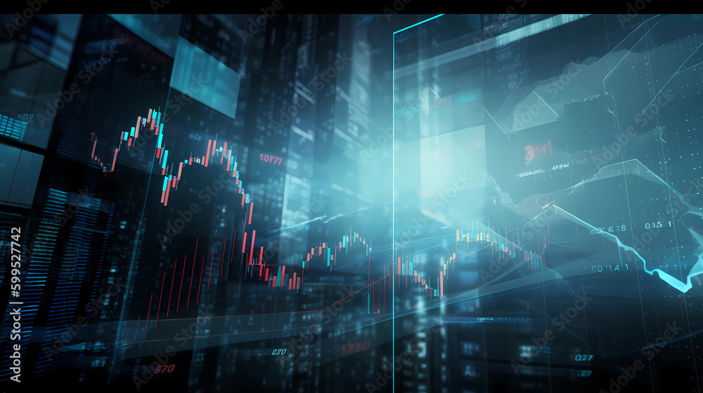 Stock market and trading, digital graphic background. Digital analytics ...