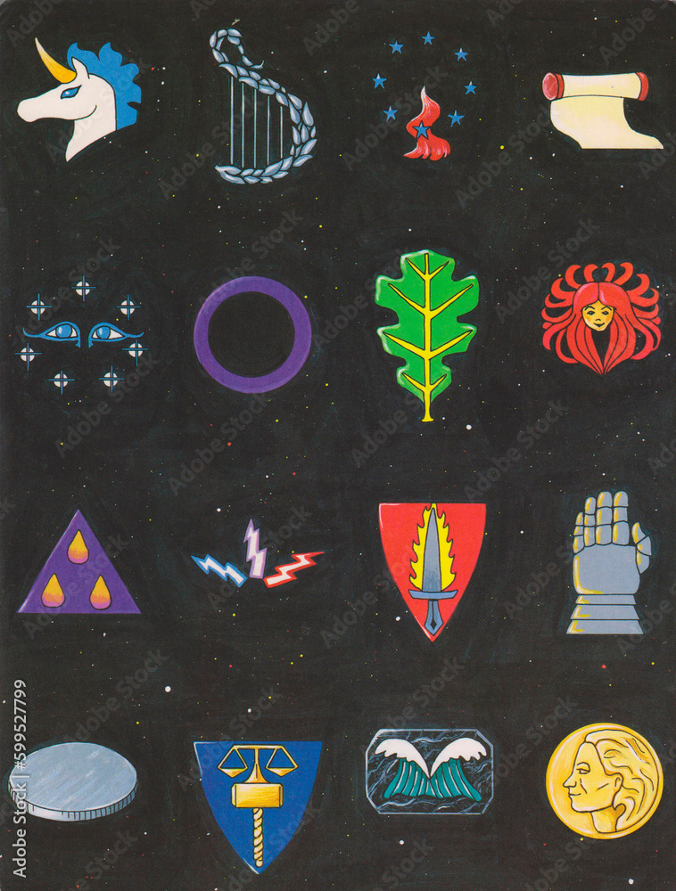 Coats of arms, shields, runes, and symbols. ilustração do Stock | Adobe ...