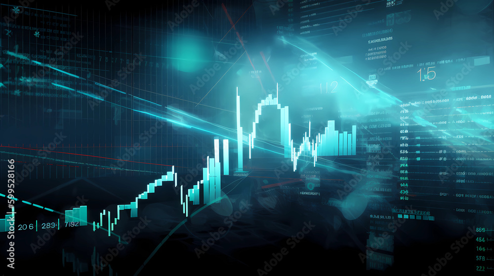 Stock market and trading, digital graphic background. Digital analytics ...