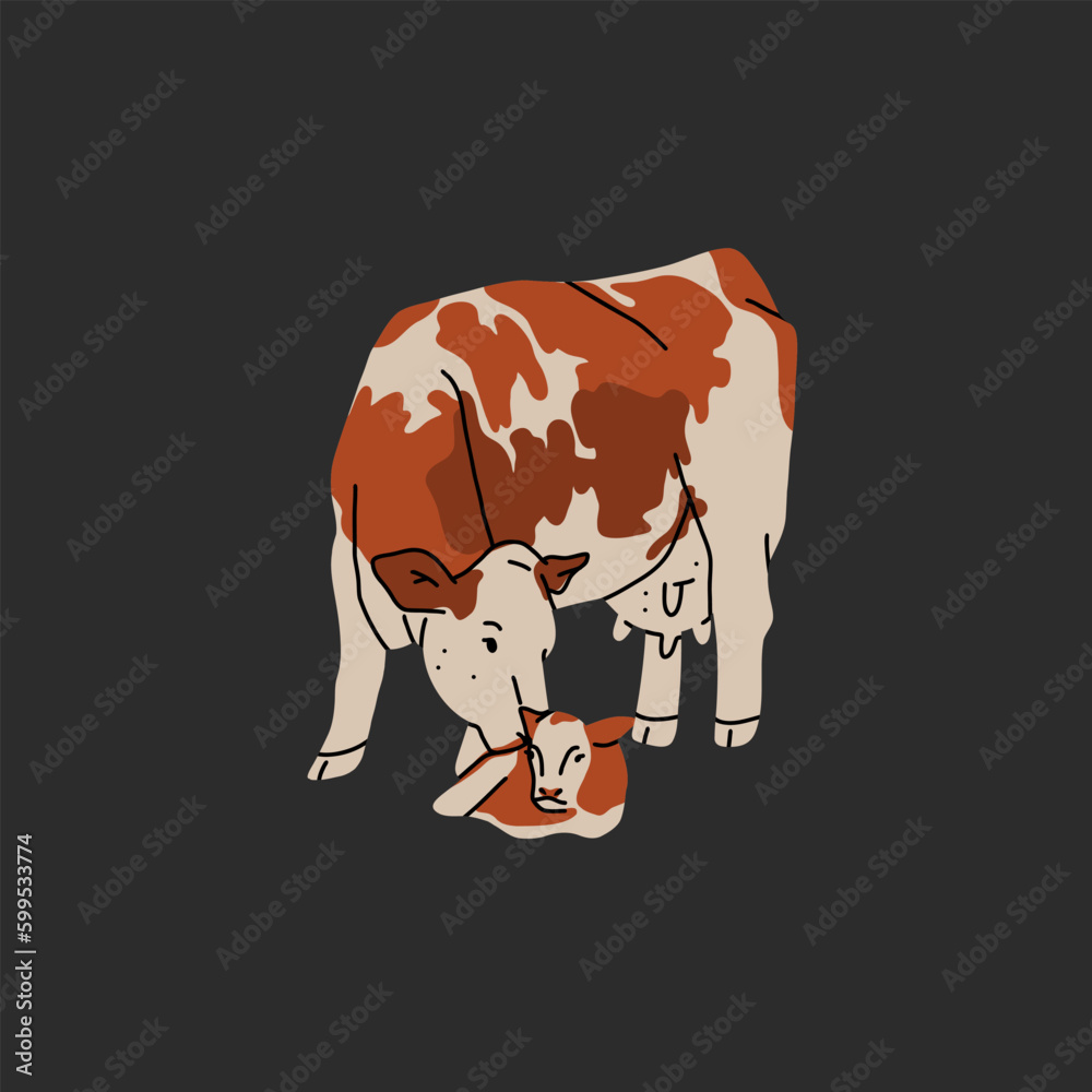 Hand drawn abstract vector clipart illustration collection with brown ...