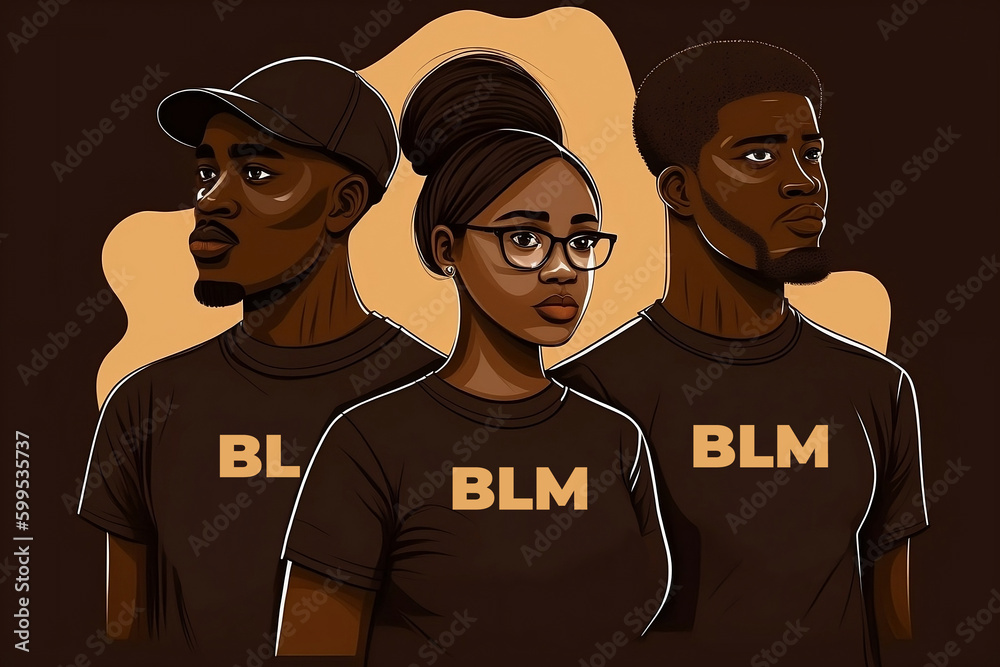 Generative AI. Stop racism. Black lives matter, we are equal. No racism ...