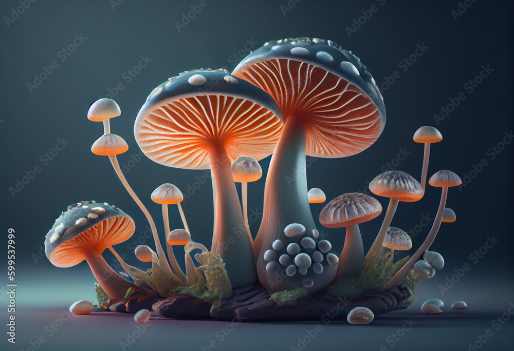 Beautiful photo Blewit mushrooms concept, contemporary colors and mood ...