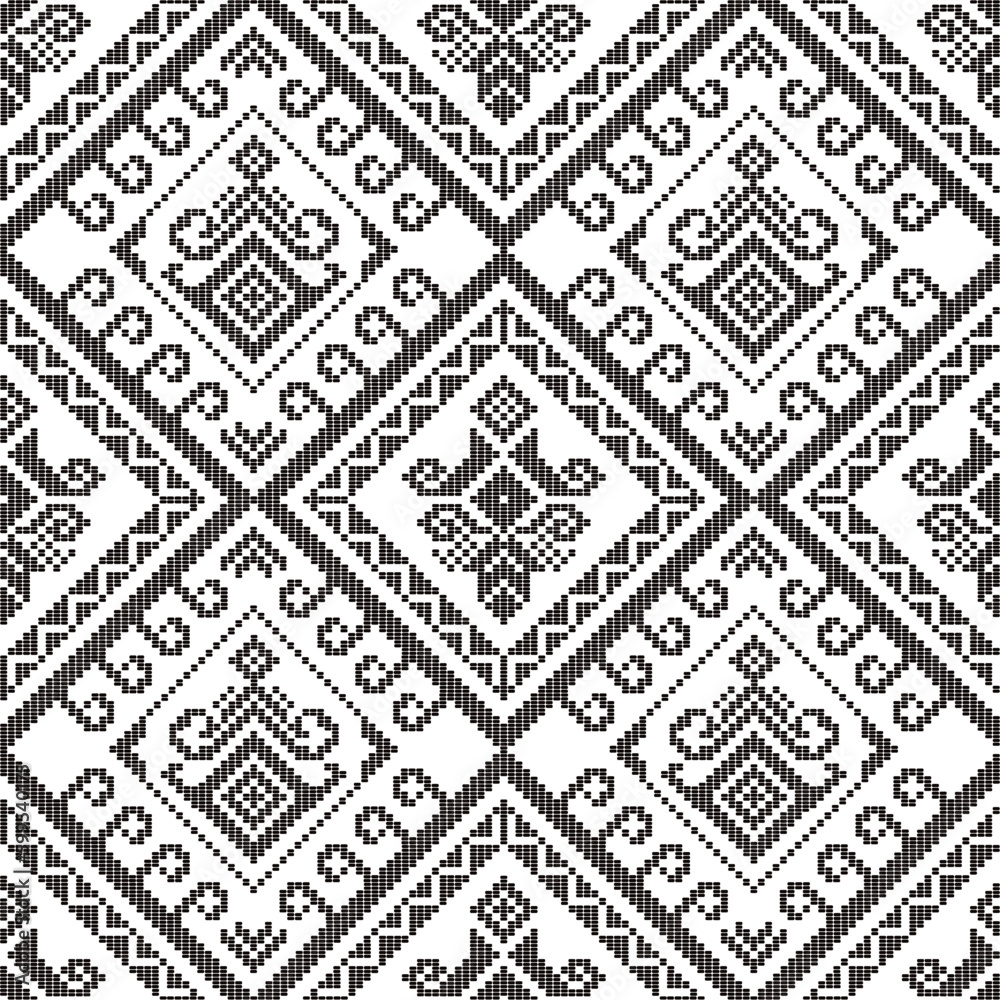Filipino traditional Yakan weaving inspired vector seamless pattern ...