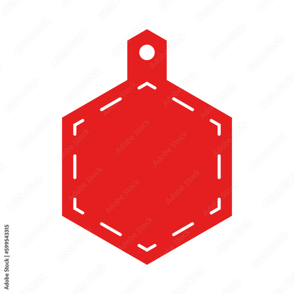 Poster Price Tag In Red Color Hexagon Shape And White Line In Flat ...
