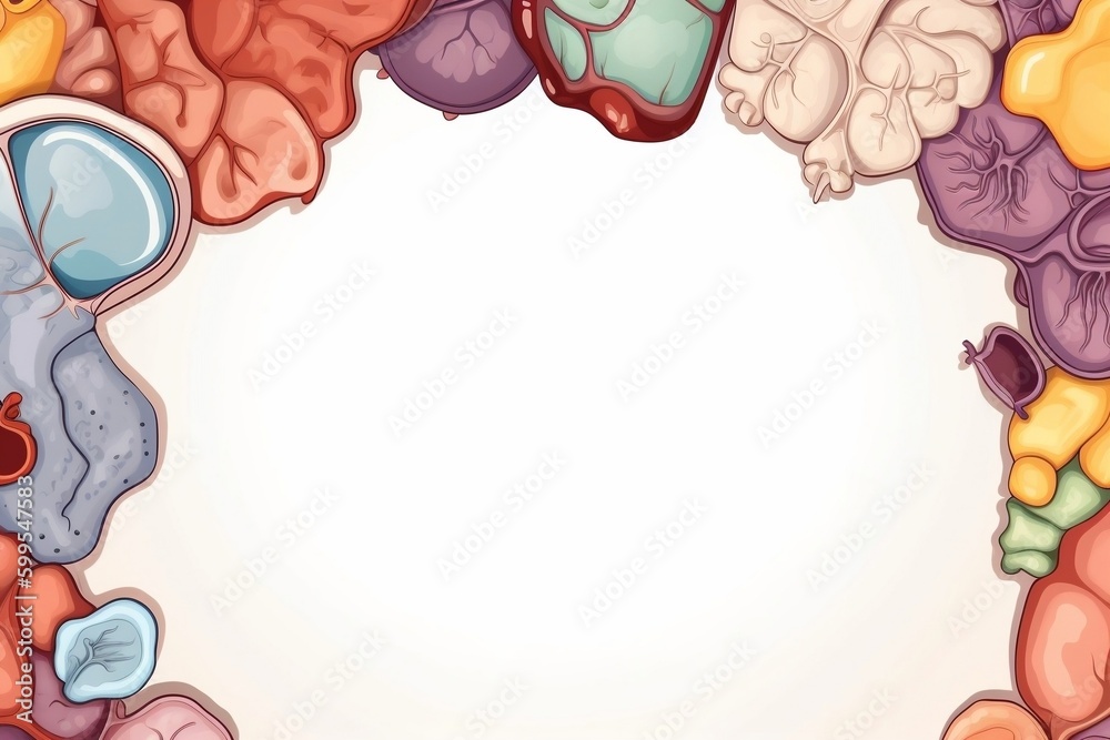 Cartoon organs frame background with empty space. Generative AI Stock ...