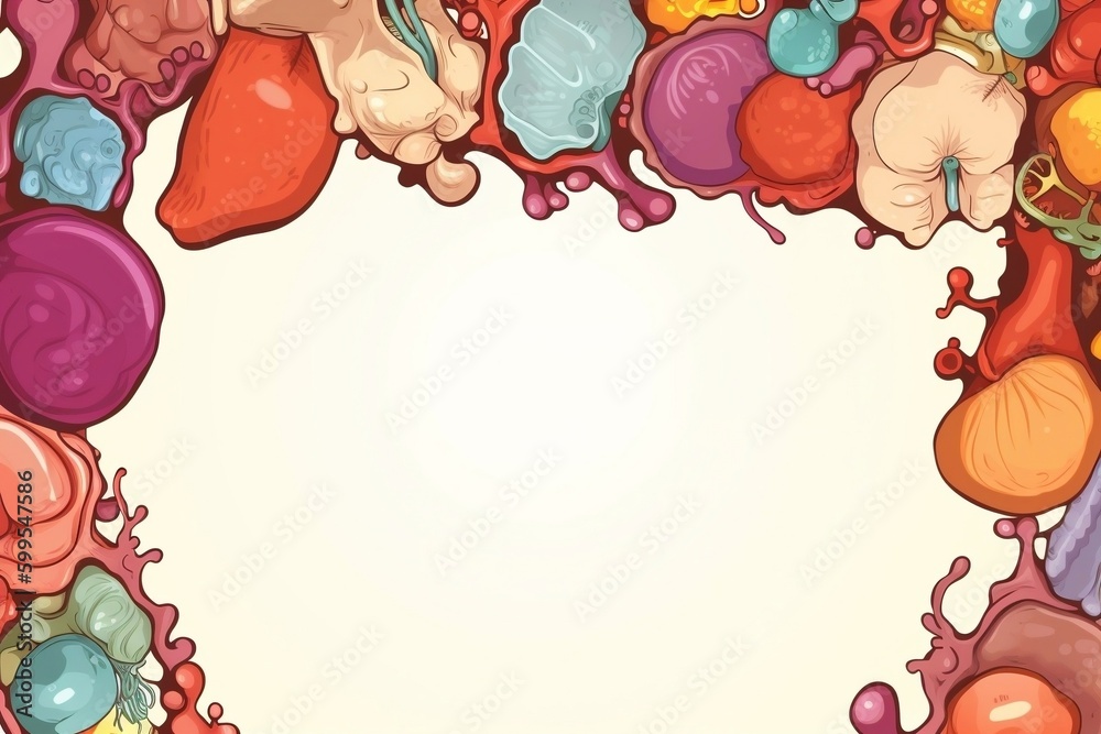 Cartoon human organs background with empty space. Generative AI Stock ...