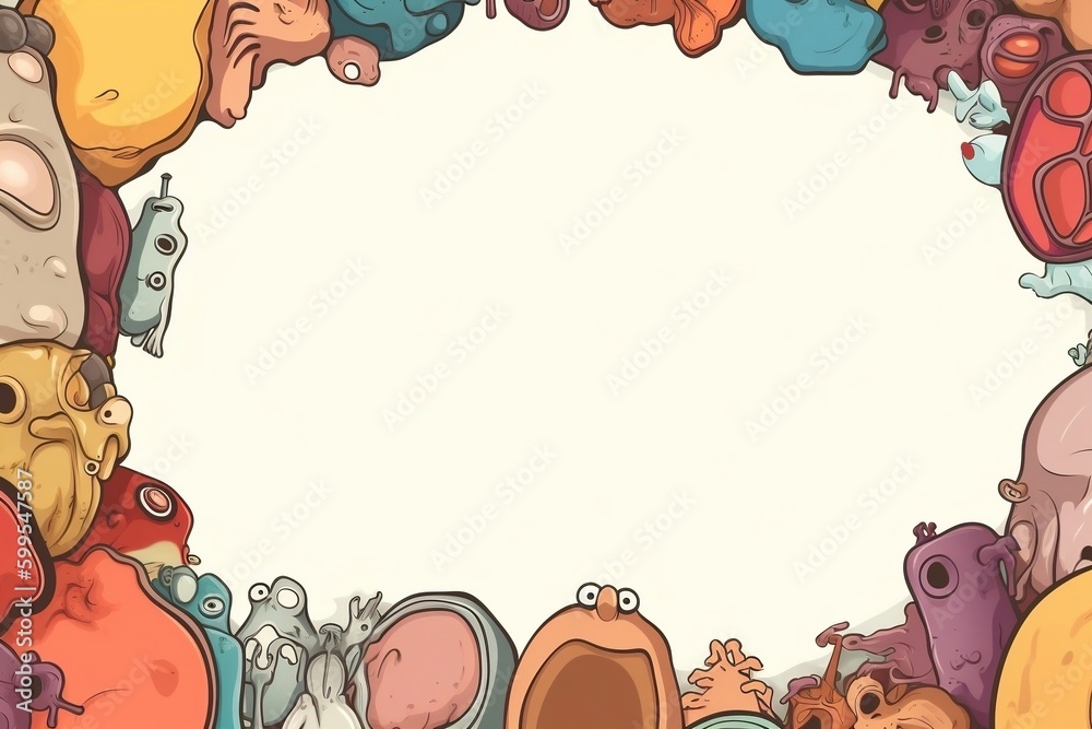 Cartoon human organs background with empty space. Generative AI Stock ...