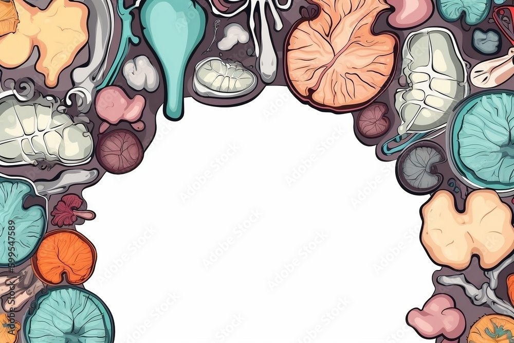 Cartoon human organs background with empty space. Generative AI Stock ...