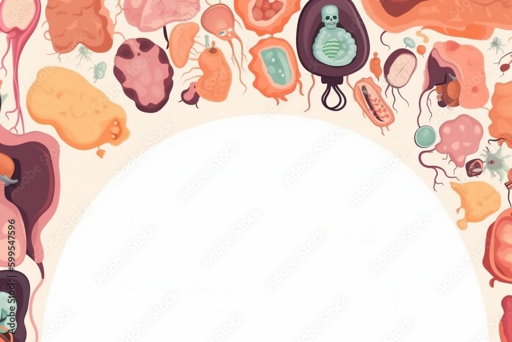 Cartoon organs frame background with empty space. Generative AI Stock ...