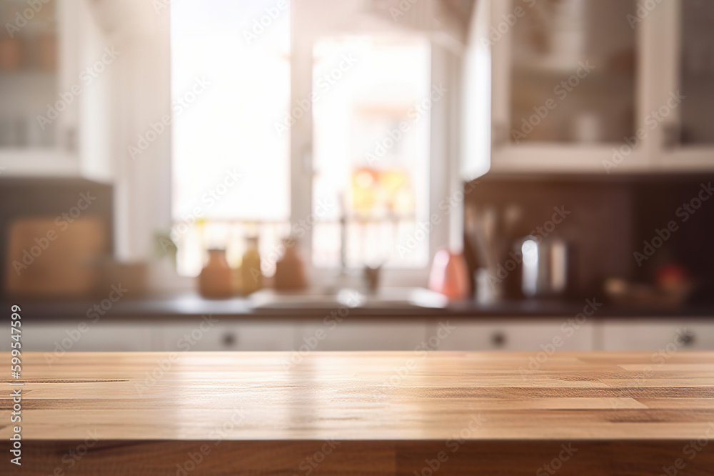 Clean and minimal kitchen workspace design. created with Generative AI ...