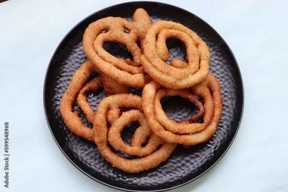 Foto de Sel roti, ring shaped sweet bread, popular food in nepal ...