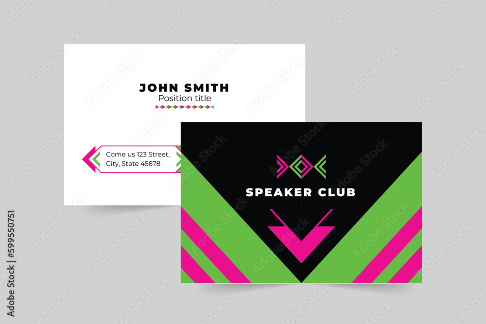 Speaker business card template. A clean, modern, and high-quality ...