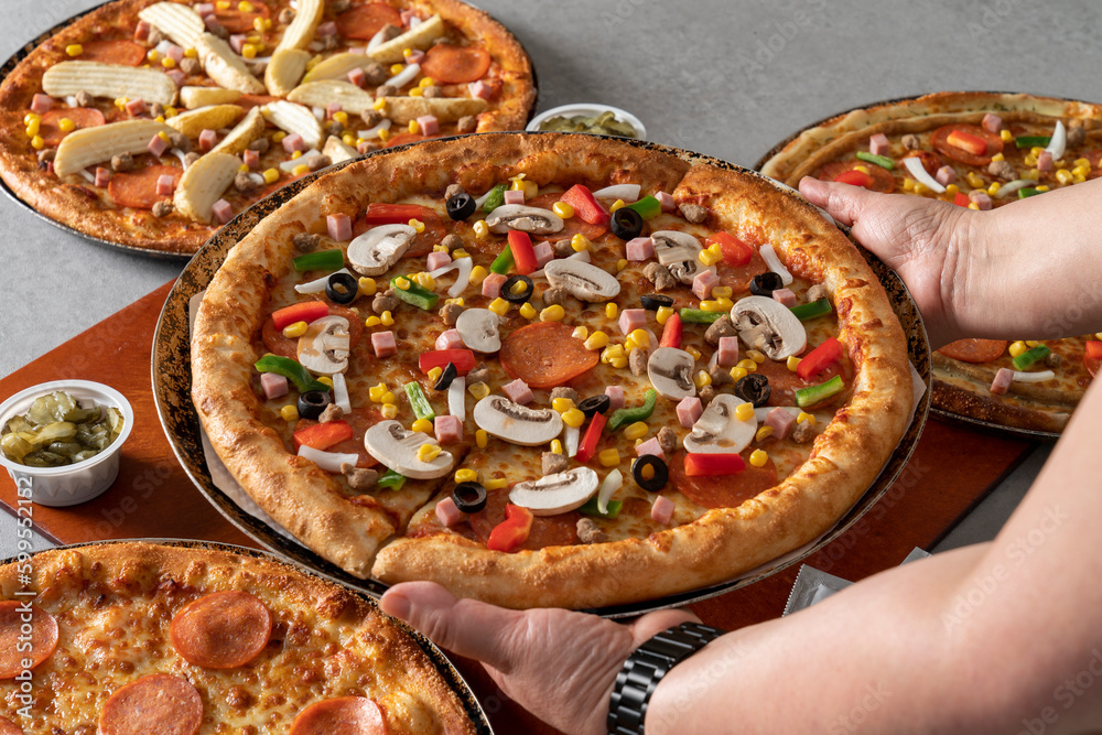 Korean food dish meal Cheese God Pizza Pepperoni Pizza Cheese Crust ...