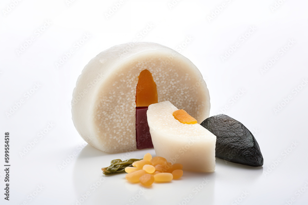 Songpyeon, half-moon-shaped rice cake filled with sweet ingredients ...