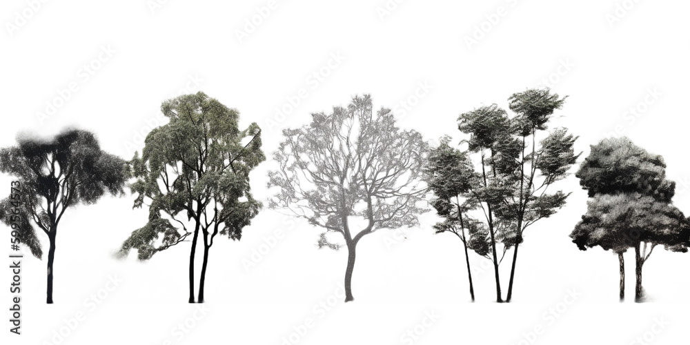 trees vector for architectural render transparent background cutout ...