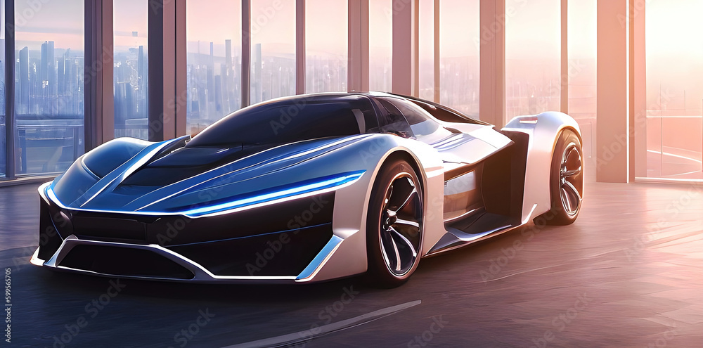 Concept sports car futuristic design, fictional project of modern ...