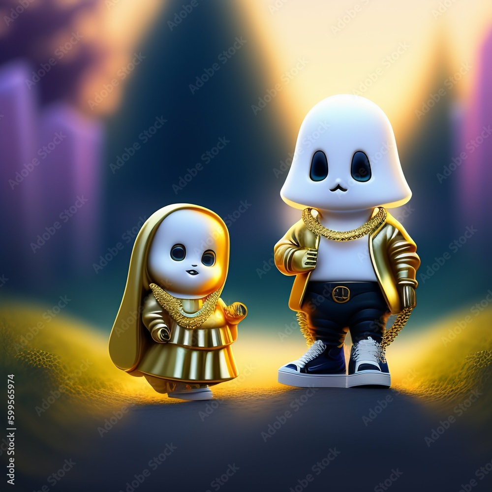 Original movie character a cutie ghost wearing fat gold chains and nike ...