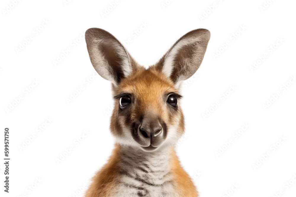 Wallaby Face on Transparent Background, Generative Ai Stock ...