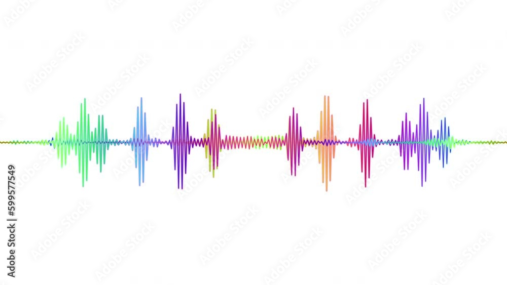 4k abstract music sound wave or audio wavefrom isolated on white ...