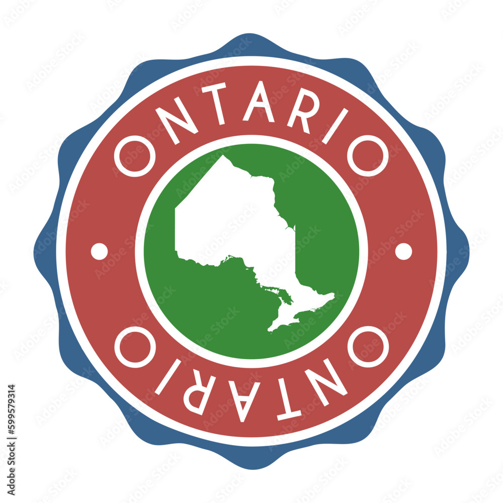 Vecteur Stock Ontario, Canada Badge Map Vector Seal Vector Sign ...