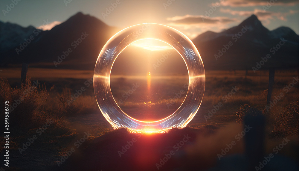 Lens flare with a real anamorphic ring ghost effect, Generative AI ...