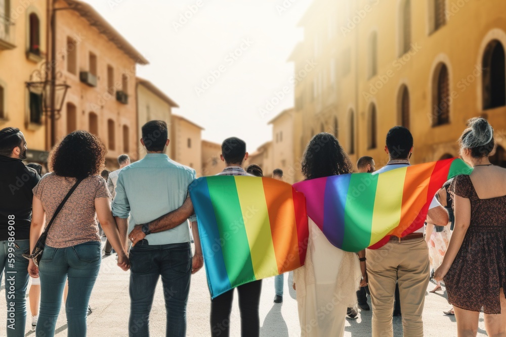 Pride concept, Equality, freedom. Generative AI. Pride flag, parade ...