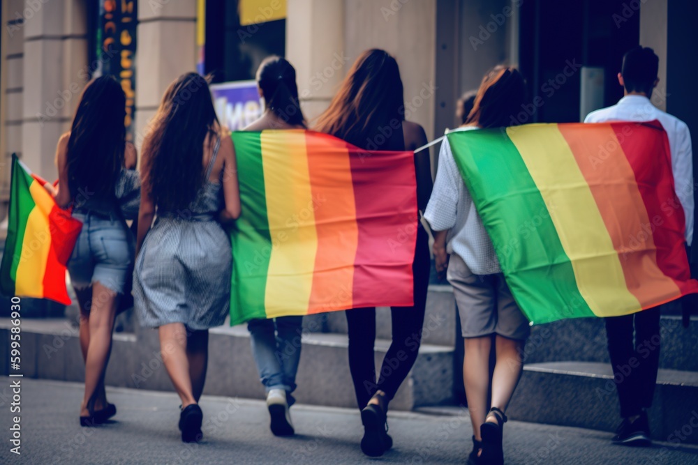 Pride concept, Equality, freedom. Generative AI. Pride flag, parade ...