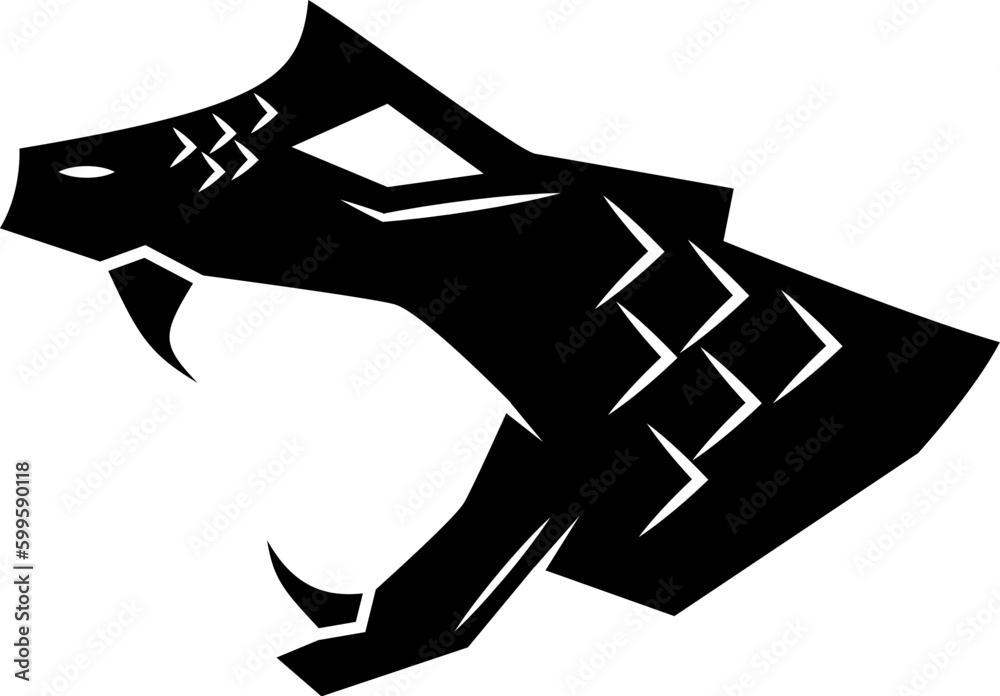 angry snake illustration. silhouette, simple, minimal, creative concept ...