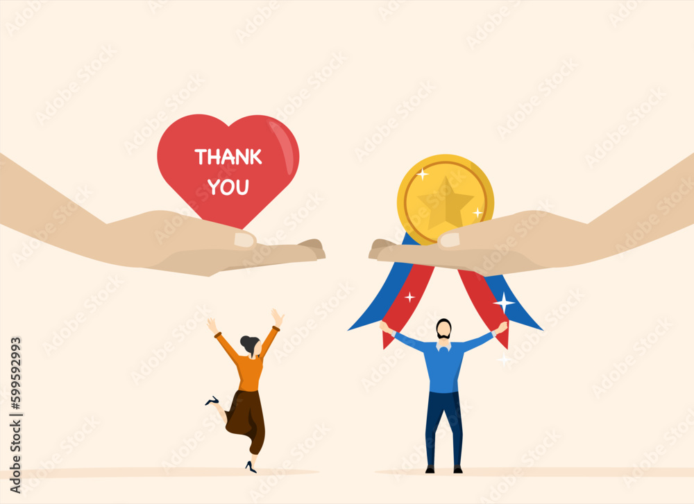 Employee appreciation concept, thanks or appreciation to best employee ...