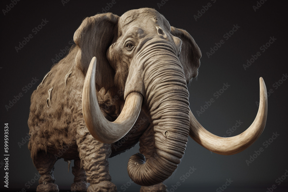 Illustration of an extinct animal called the Mastodon. Generative AI ...