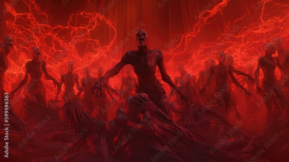 Infernal Revelry - A Dance Macabre Unfolding in the Depths of Hell ...