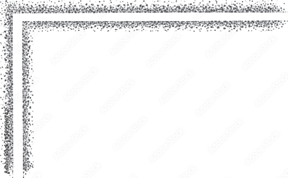Vecteur Stock L-shaped border with two lines of small grey dots. An L ...
