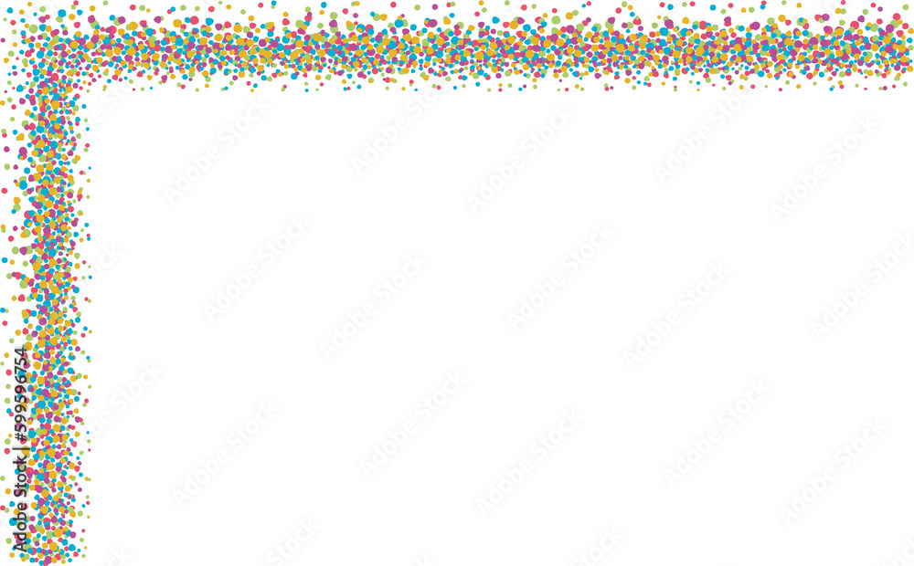 ภาพประกอบสต็อก L-shaped border with small colored dots. An L-shaped ...