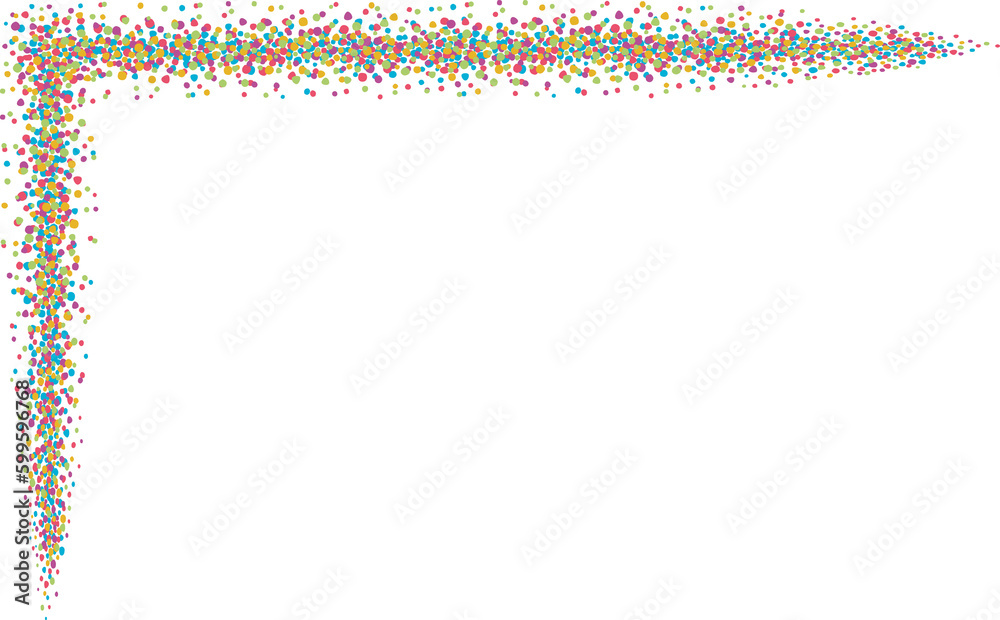 L-shaped linear border with small faded dots, color. An L-shaped corner ...