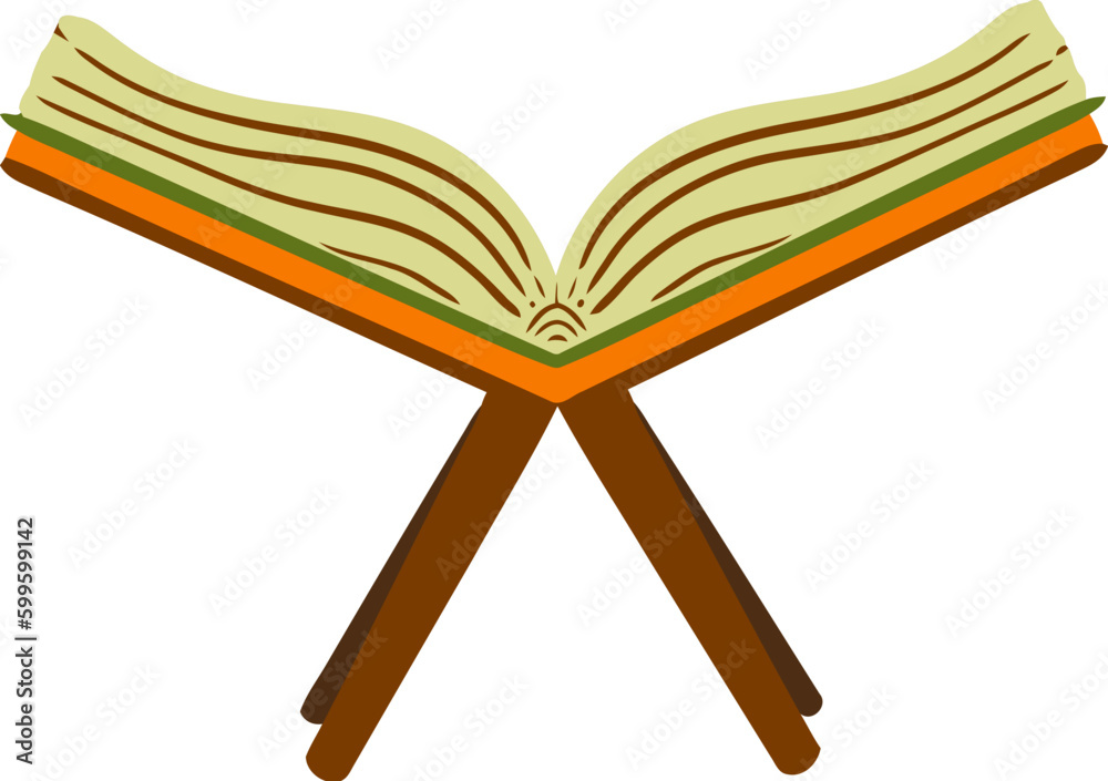 Islamic Holy Quran Hand Drawn Flat Illustration Stock Vector | Adobe Stock