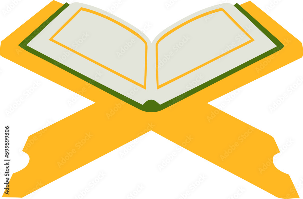 Islamic Holy Quran Hand Drawn Flat Illustration Stock Vector | Adobe Stock