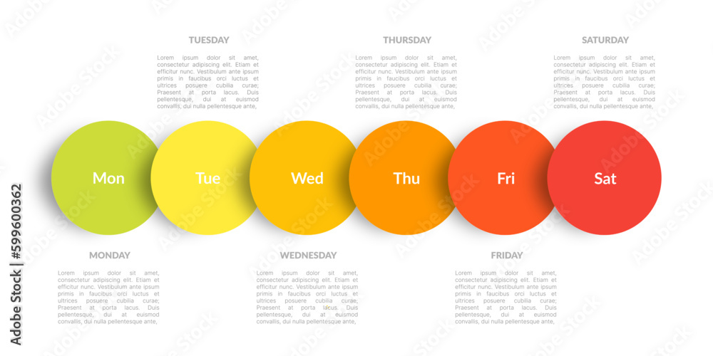 weekly infographics in vector with caption. Perfect for graphic ...