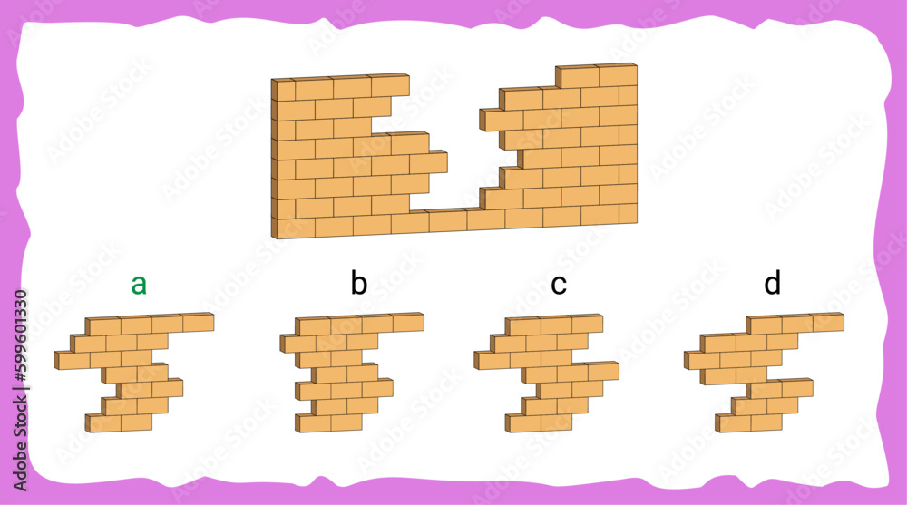 IQ test question with one main object a wall from where bricks are ...