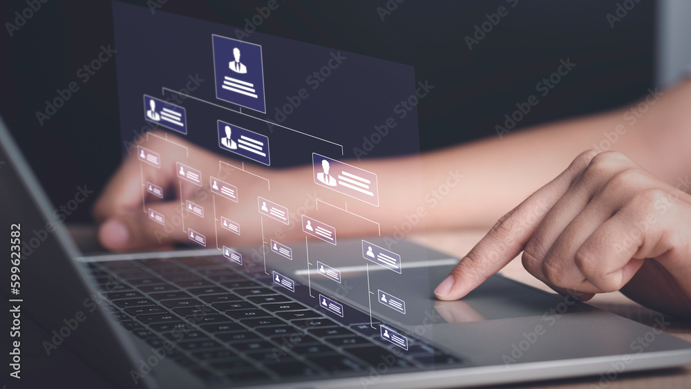 Photo & Art Print Business hierarchy company structure concept, The KonG