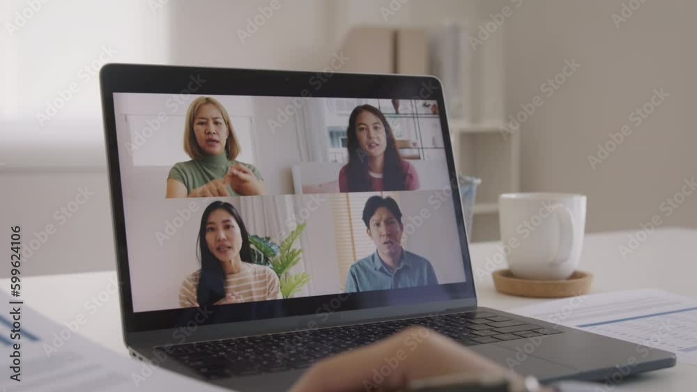 Video Stock Bad toxic team video call work argue point face stress rude ...