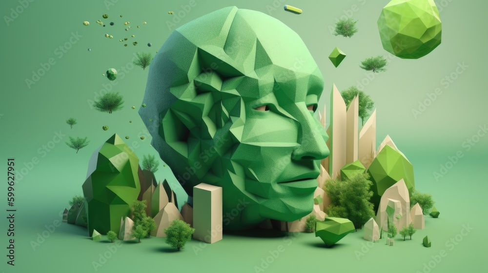 Environmental Sustainability: Conceptual metaphor illustration with ...