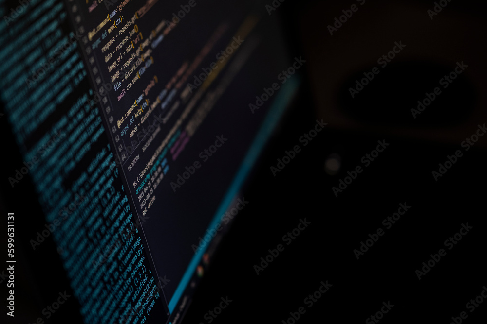 Software source code. Program code. Code on a computer screen. The ... Software source code. Program code. Code on a computer screen. The ...