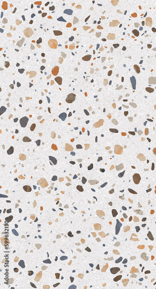 Terrazzo flooring seamless texture. Realistic vector pattern of mosaic ...