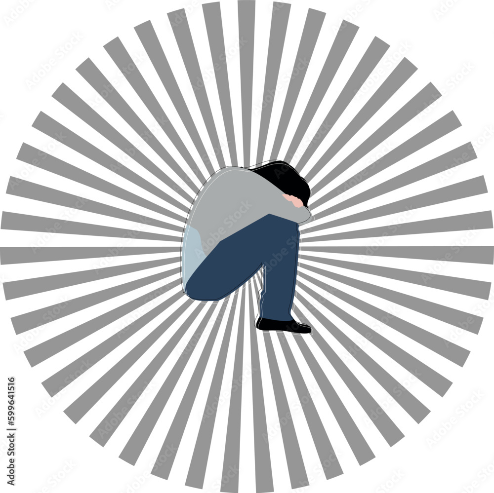 Vector de mujer mostrando un estado de tristeza o depresión Stock ...
