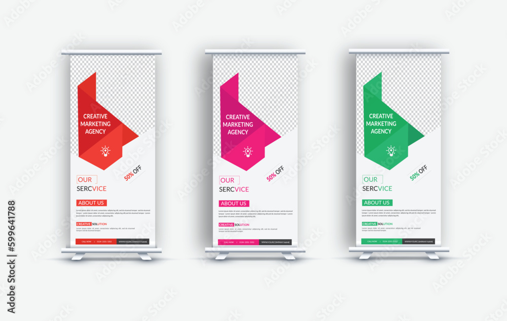 Vetor de Modern corporate colorful roll up standee banner design ...
