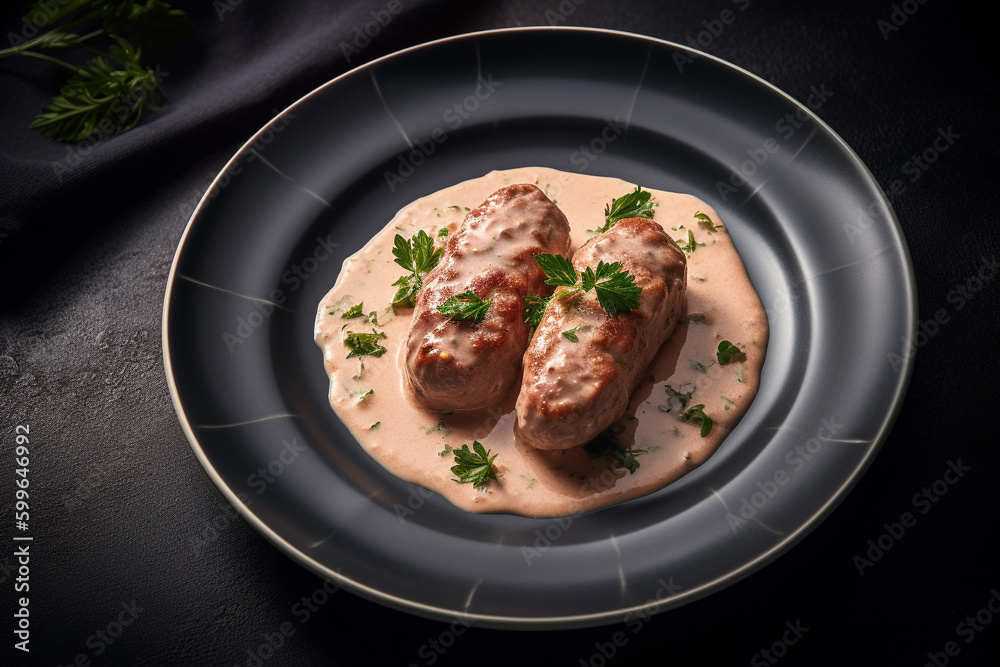 Weisswurst, traditional Bavarian sausage made from veal and pork ...