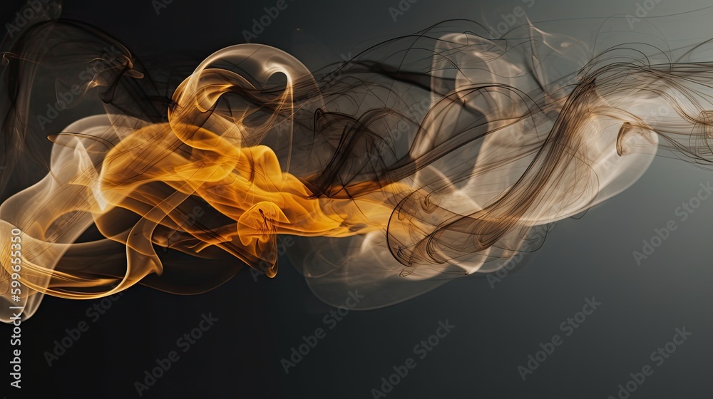 abstract colorful smoke wafting across image with solid grey background ...