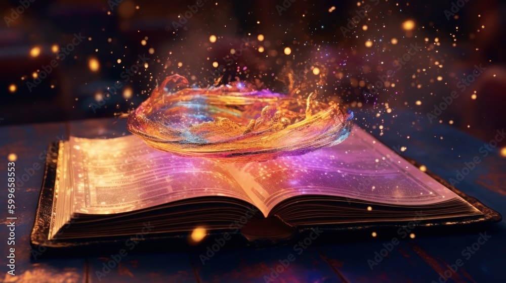 Open book with galaxy milky way stars other dimension cloud space Made ...